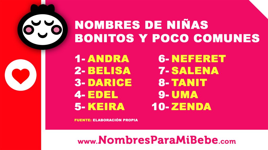 10 nombres de niñas bonitos y poco comunes